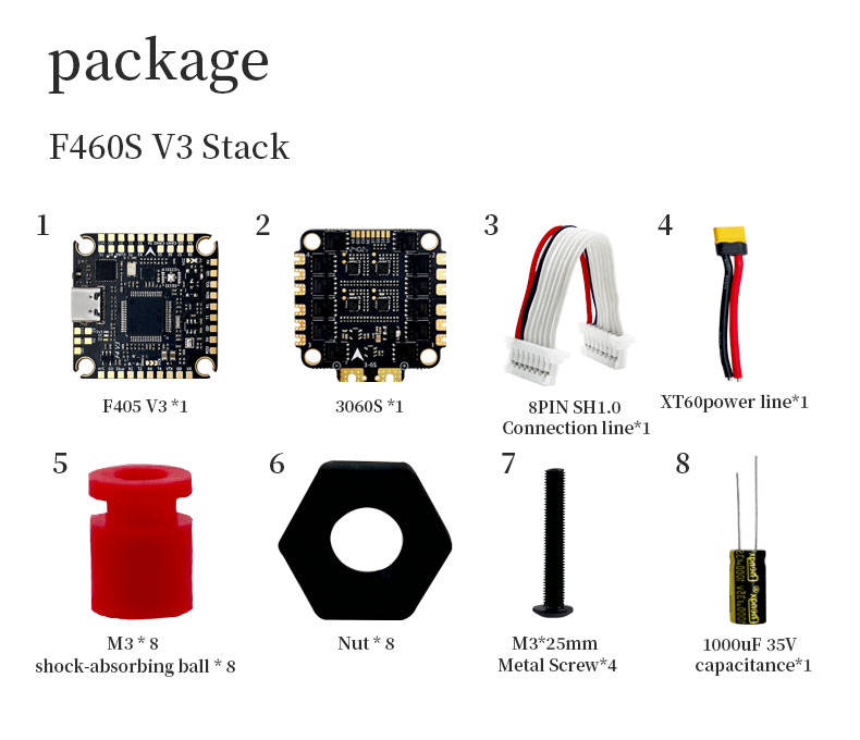 Aocoda-RC F460S V3Stack F405 V3 ICM42688 FC 3060S 60A 4 in 1ESC 30x30mm ...